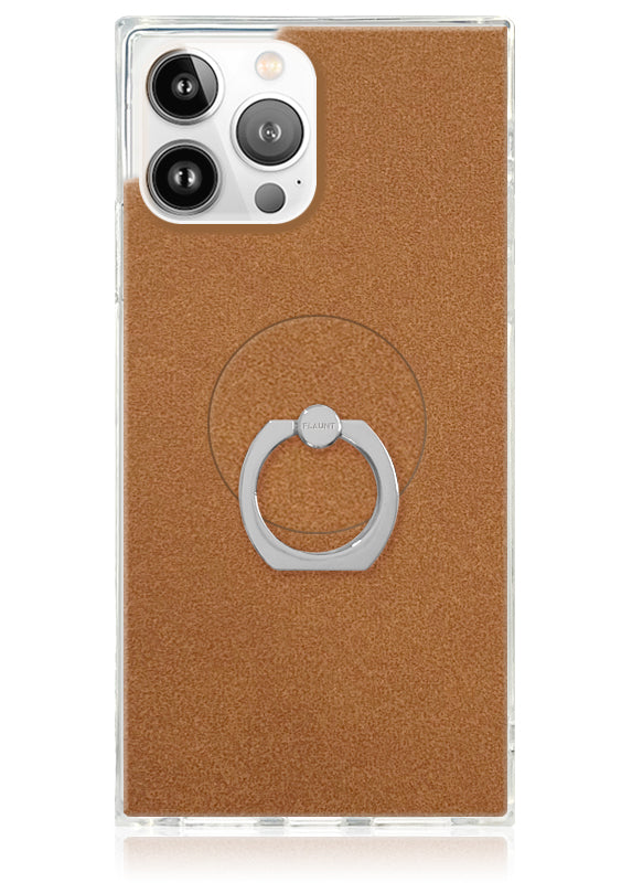 Tan Suede Phone Ring Holder - FLAUNT cases