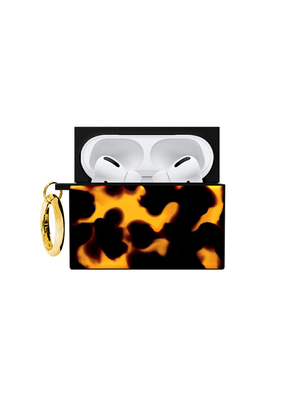 Tortoise Print SQUARE AirPods Case | FLAUNT