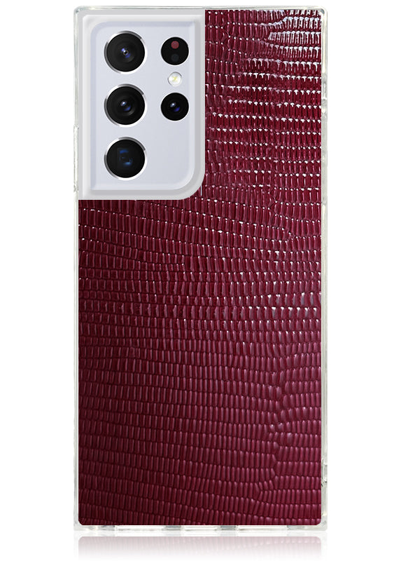 Burgundy Lizard Faux Leather SQUARE® Galaxy Case | The SQUARE Phone ...
