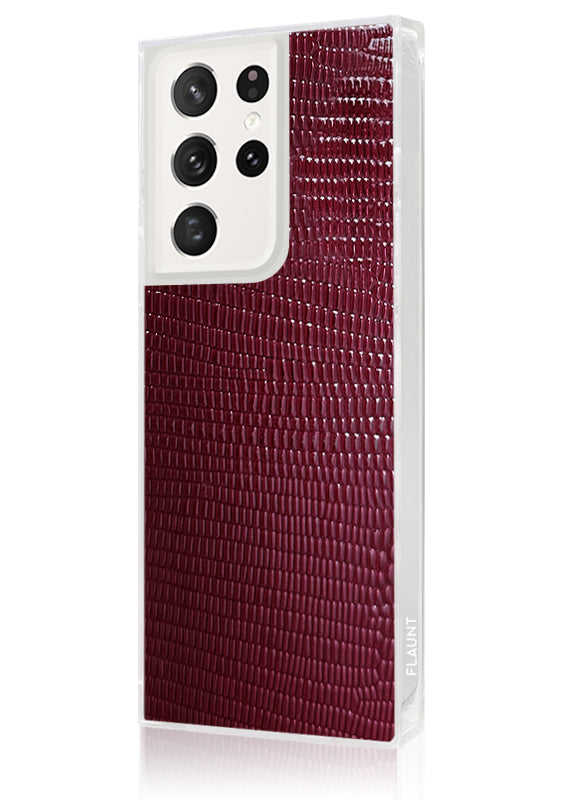 Burgundy Lizard Faux Leather SQUARE® Galaxy Case | The SQUARE Phone ...