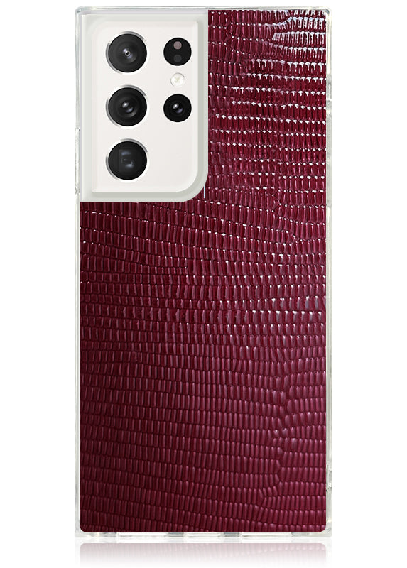 Burgundy Lizard Faux Leather SQUARE® Galaxy Case | The SQUARE Phone ...