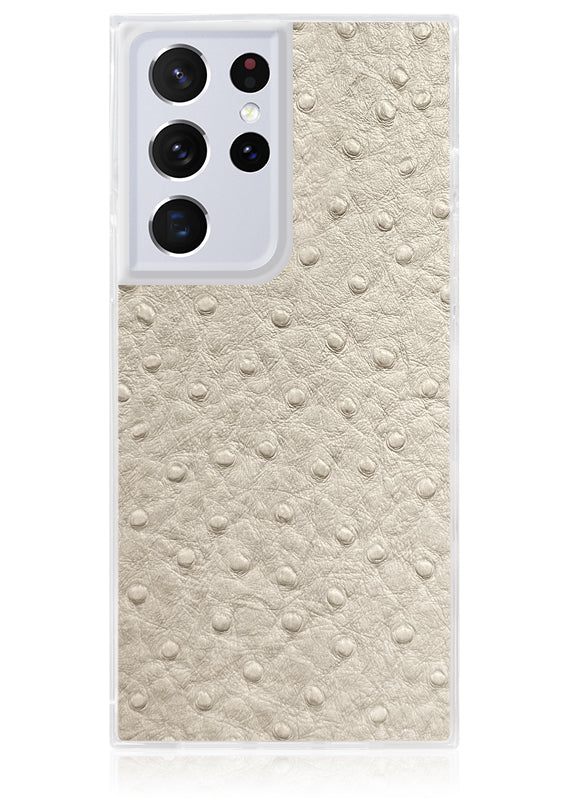 Ivory Ostrich Faux Leather SQUARE® Galaxy Case | The SQUARE Phone Case ...