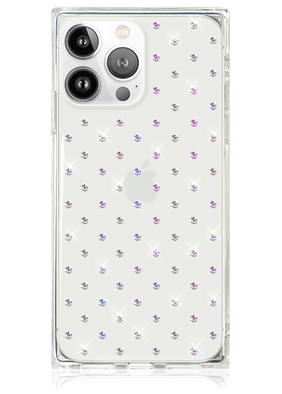 SQUARE® Iridescent Crystal Rhinestone iPhone Case | FLAUNT