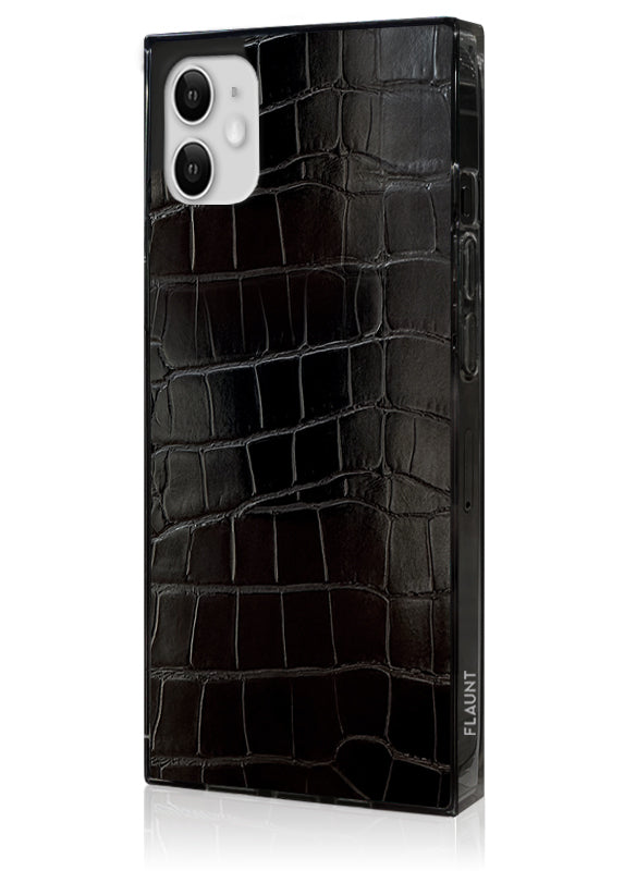 Black Crocodile SQUARE iPhone Case - FLAUNT cases
