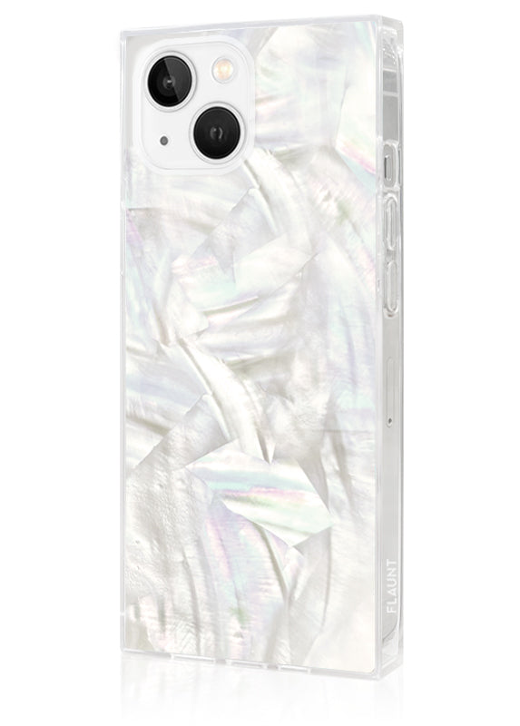 Geo White Mother of Pearl SQUARE® iPhone Case | FLAUNT