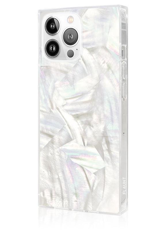 Geo White Mother of Pearl SQUARE® iPhone Case | FLAUNT