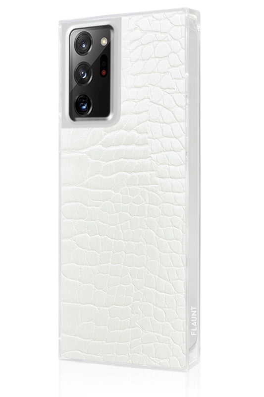 White Crocodile Faux Leather SQUARE® Galaxy Case | The SQUARE® Phone ...