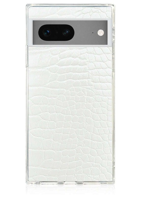 White Crocodile Pixel Case | The SQUARE® Phone Case - FLAUNT cases