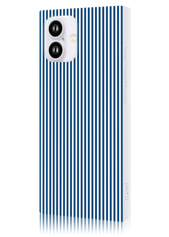 Blue & White Oxford Stripe iPhone Case | The SQUARE® Case - FLAUNT cases