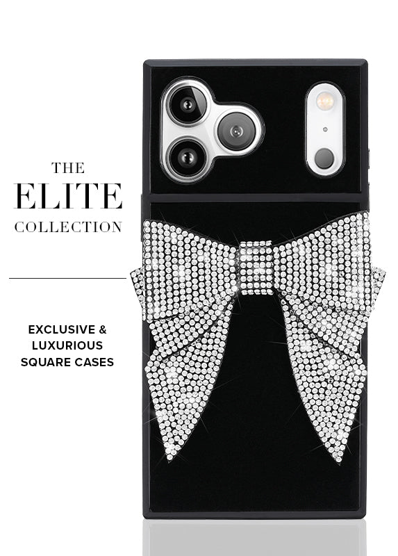 SQUARE® Black Velvet Bow Brilliance iPhone Case | FLAUNT