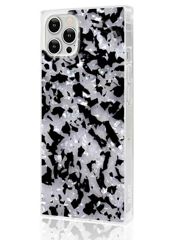Black and White Tortoise Shell SQUARE® iPhone Case | FLAUNT