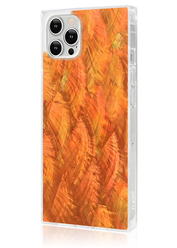 Orange Mother of Pearl SQUARE® iPhone Case | FLAUNT