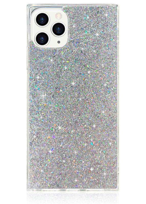 Silver Glitter SQUARE® iPhone Case | FLAUNT