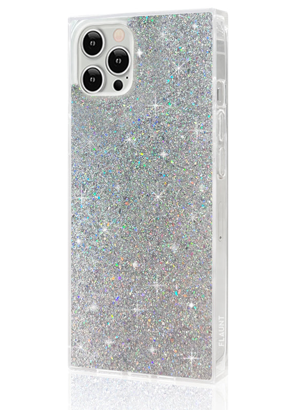 Silver Glitter SQUARE® iPhone Case | FLAUNT